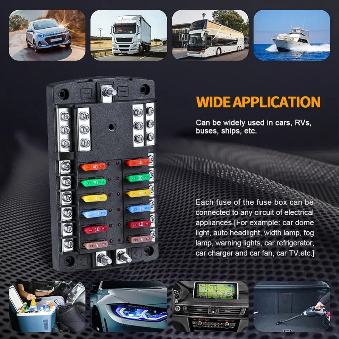 Automotive 12-Way Blade Fuse Block/ Circuits Panel #2 – BCM Accessories